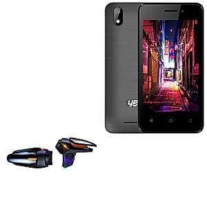 BoxWave Gaming Gear Compatible With Yezz Go 1 - Touchscreen QuickTrigger Auto, Trigger Buttons Autofire Gaming Mobile FPS - Jet Black