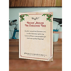 Brainbox Candy - Rude Christmas Card - 'Rockin Around The Christmas Tree' - Cheeky Xmas Songs | Carols - Funny Festive Seasonal Humour Cards - For Him Her Men Woman Friends - Merry Christmas