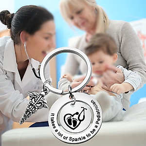 WSNANG Pediatric Keychain Pediatrician Doctor Thank You Jewelry Gifts for Pediatric Nurse Student Pediatric Graduation Gift (Pediatric KY)