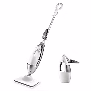 LIGHT 'N' EASY Multi-Functional steam mop Steamer for Cleaning Hardwood Floor Cleaner for Tile Grout Laminate Ceramic, 7688ANW, White