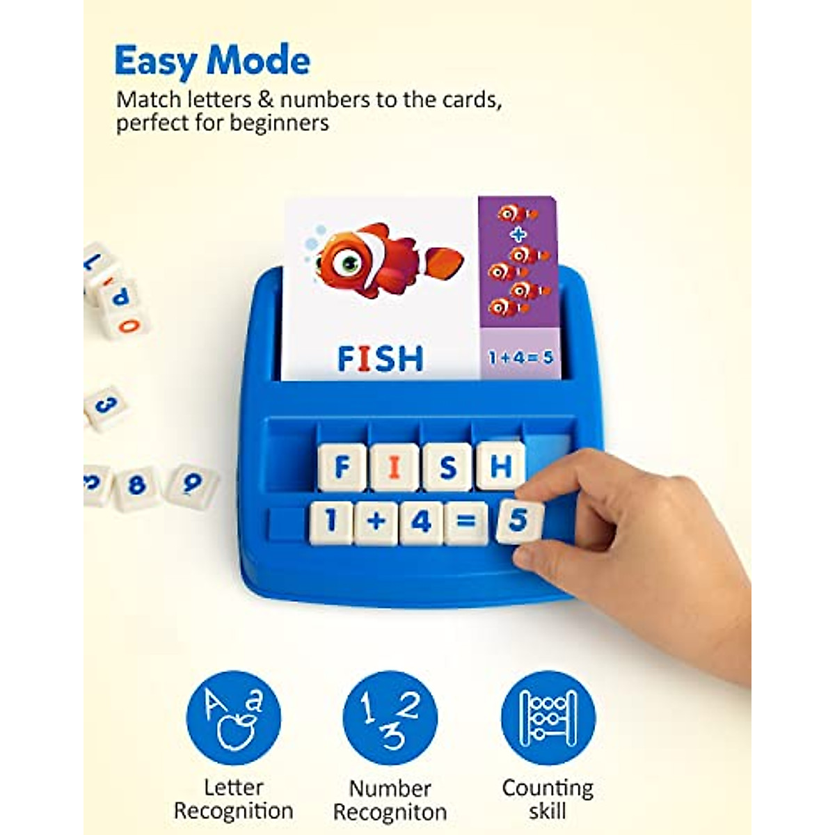 Coogam Matching Letter Game, Alphabet Spelling Reading Flash Cards, Math Number Words Puzzle Montessori Early Learning Educational Gift Toys for 3 4 5 Year Old Kids