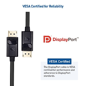 Cable Matters 6 ft 32.4Gbps DisplayPort Cable 1.4, Support 8K 60Hz, 4K 240Hz DisplayPort 1.4 Cable with FreeSync, G-SYNC and HDR for Gaming Monitor, PC, RTX 4080/4090, RX 6800/6900
