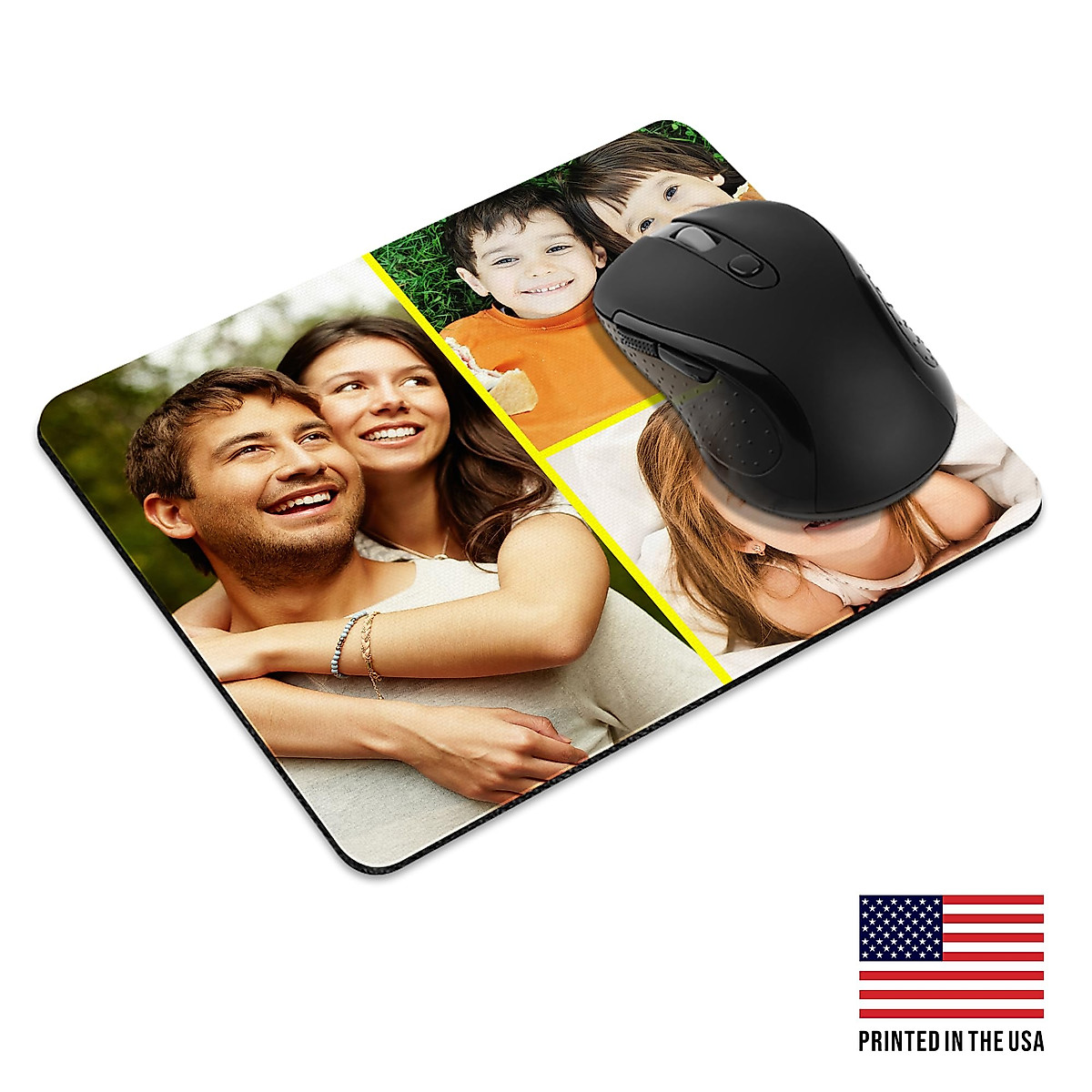 WIRESTER Personalized Custom Mousepad with Your Photo, Frame Color for Home, Office and Gaming Desk, Non-Slip Rectangle Mouse Pad