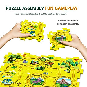 Puzzle Racer Kids Car Track Set - 2024 Best Blooming Babies Puzzle Racer, Children's Educational Puzzle Track Car Play Set,Puzzle Track for Kids (5 Pcs, 4Sets)