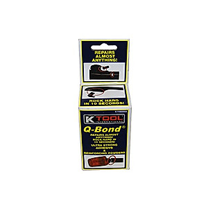 K Tool International 90002 Q Bond Ultra Strong Adhesive Kit for Garages, Repair Shops and, DIY, Repairs Hard Plastics/PVC/Metals, (2) Adhesive Bottles, (1) Plastic and (1) Metal Reinforcing Powders