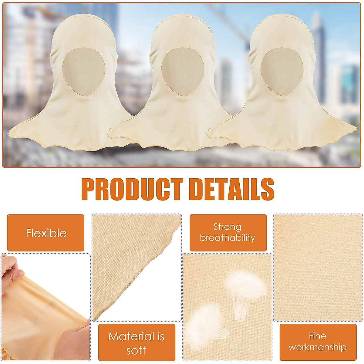 Hercicy 24 Pcs Spray Socks Painters Mask Hair Sock Unisex Adult Head Covering Painting Mask Soft Cotton Stretch Hood Mask for Paint (Nude)