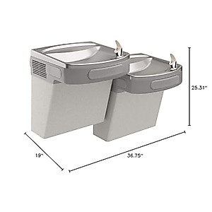 Elkay EZSTL8LC Cooler, Push Bar-Activated, Light Gray Granite