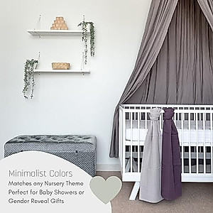 MOZAH Organic Muslin Swaddle Blankets - Set of 2 Large Soft Baby Blankets for Girls and for Boys 47 x 47 inches - Newborn Swaddle Baby Receiving Blankets Swaddling Wrap (Charcoal and Grey)