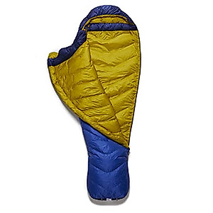 Rab Neutrino 400 Down Insulated Lightweight Mummy Sleeping Bag for Climbing and Mountaineering - Nightfall Blue - 20 Degree, Regular, Left Zip
