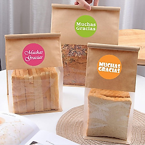 Top label Spanish Thank You Stickers, 1.5 Inch Round Stickers, 300 Pcs Per Pack