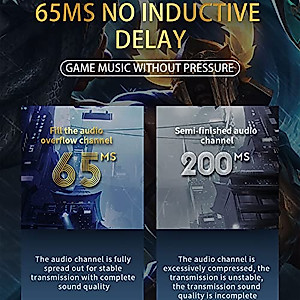Wireless Bluetooth Headset, Low Latency Glowing Gaming Headset, Binaural Stereo Smart Noise Reduction, for Sport, Gaming
