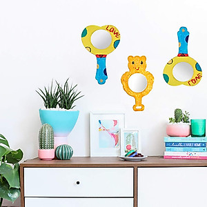 Vankcp 27pcs Creative DIY Wooden Mirror Mini Wooden Craft Painting Princess Unfinished Mirror for DIY Handmade Craft Party Decorations