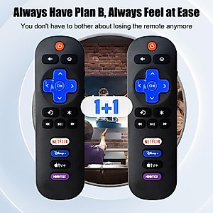 Replacement Remote Control Compatible with All TCL Roku Smart -TVs【Only Works with TCL Roku TV, Not for Roku Stick and Roku Box】 (Netflix/Di+/Apple TV+ / HBO Max)