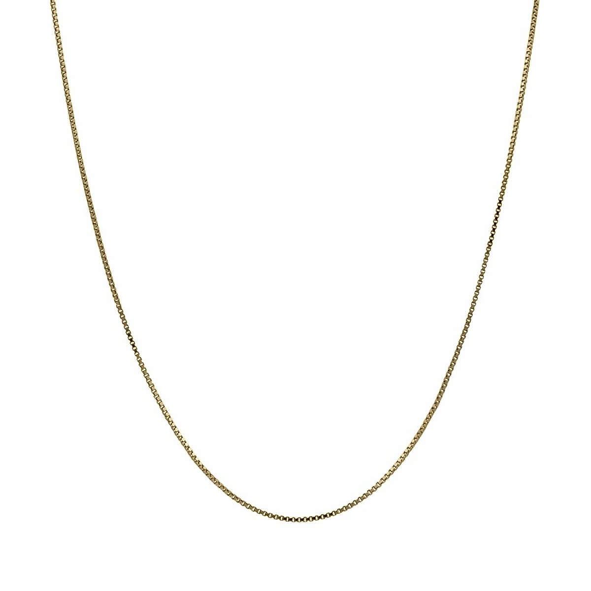Honolulu Jewelry Company 14K Thin Real Solid Yellow Gold 0.5mm Box Chain Necklace Spring-Ring Clasp - 18 Inches