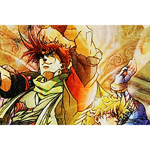 Bioworld JoJo's Bizarre Adventure Anime JoJo and Dio Brando Manga Super Soft Plush Throw Blanket 45" x 60"