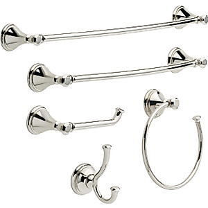 DELTA Cassidy, Robe Hook Polished Nickel Towel Holder, Bathroom Accessories, 79735-PN 3.88 x 2.50 x 3.88, 4.6 x 3.9 x 2.5 inches