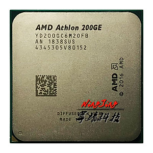 SAAKO Athlon 200GE X2 200GE 3.2 GHz Dual-Core Quad-Thread CPU Processor YD200GC6M2OFB / YD20GGC6M2OFB Socket AM4 Making Computers Process Data Faster
