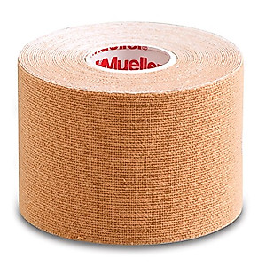 MUELLER Sports Medicine Kinesiology Tape Pre-Cut Strips, Beige, 20 Strips (2" x 9.75" each)