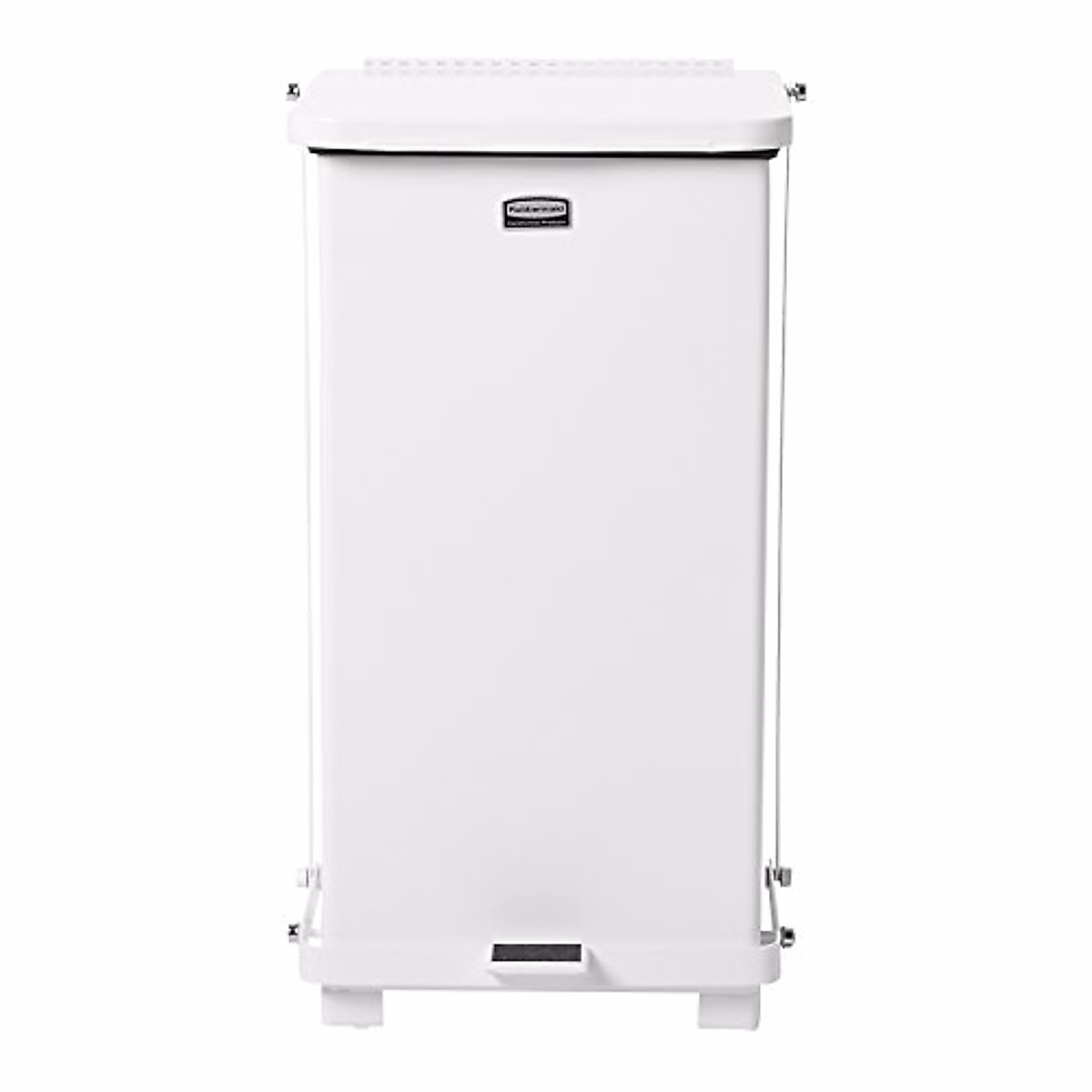 Rubbermaid Commercial Products Defenders Step-On Trash Can with Plastic Liner, 6.5-Gallon, White, Good with Infectious Waste in Doctors Office/Hospital/Medical/Healthcare Facilities