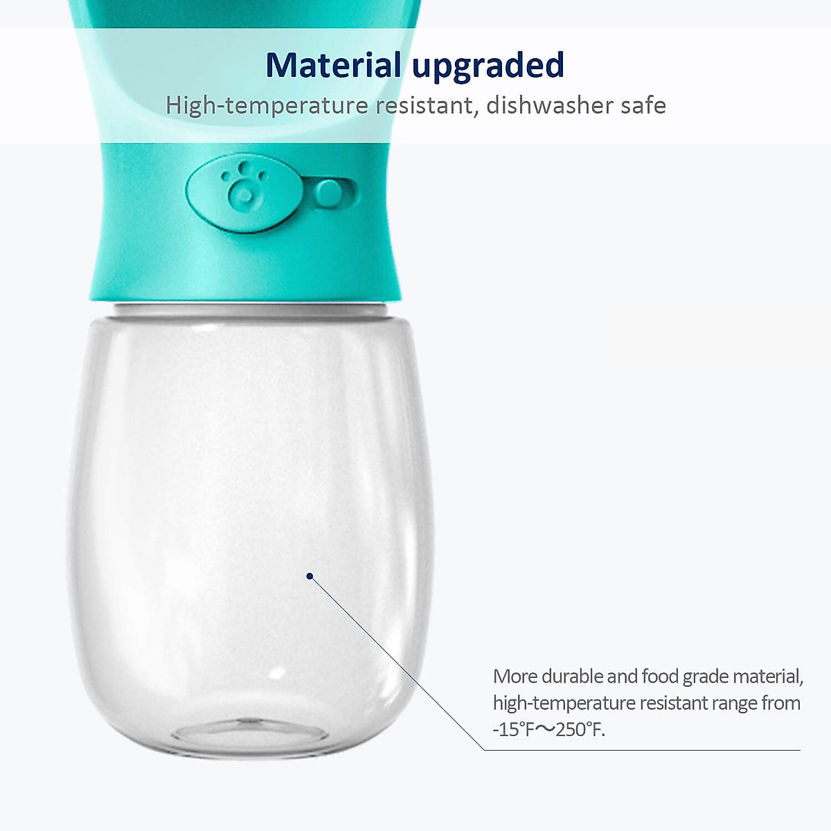 WePet Portable Dog Water Bottle, 12 OZ, Leak Proof Puppy Water Dispenser with Drinking Feeder for Pets Outdoor Walking, Hiking, Travel, Food Grade Plastic