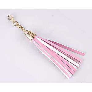 VanEnjoy Purse Chain Strap with Tassel - Microfiber Leather - Replacement for Shoulder Crossbody Straps for Handbag (Pink-Gold Chain with Tassel)