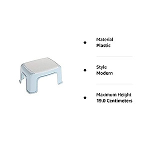 Plastic Stools Step Stool PP Plastic Seat Stools for Home, Office, Living Room Multifunctional Step Stool with Anti-Slip Pad Strong Bearing for Adults, Light Blue