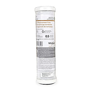 Whirlpool Under Sink Carbon Block Filter WHKF-DB1, NSF Certified 0.5 Micron Rating Reduces Chlorine Taste & Odor, 6-Month Lasting Life, Use for Home Drinking Water Filtration or Reverse Osmosis System