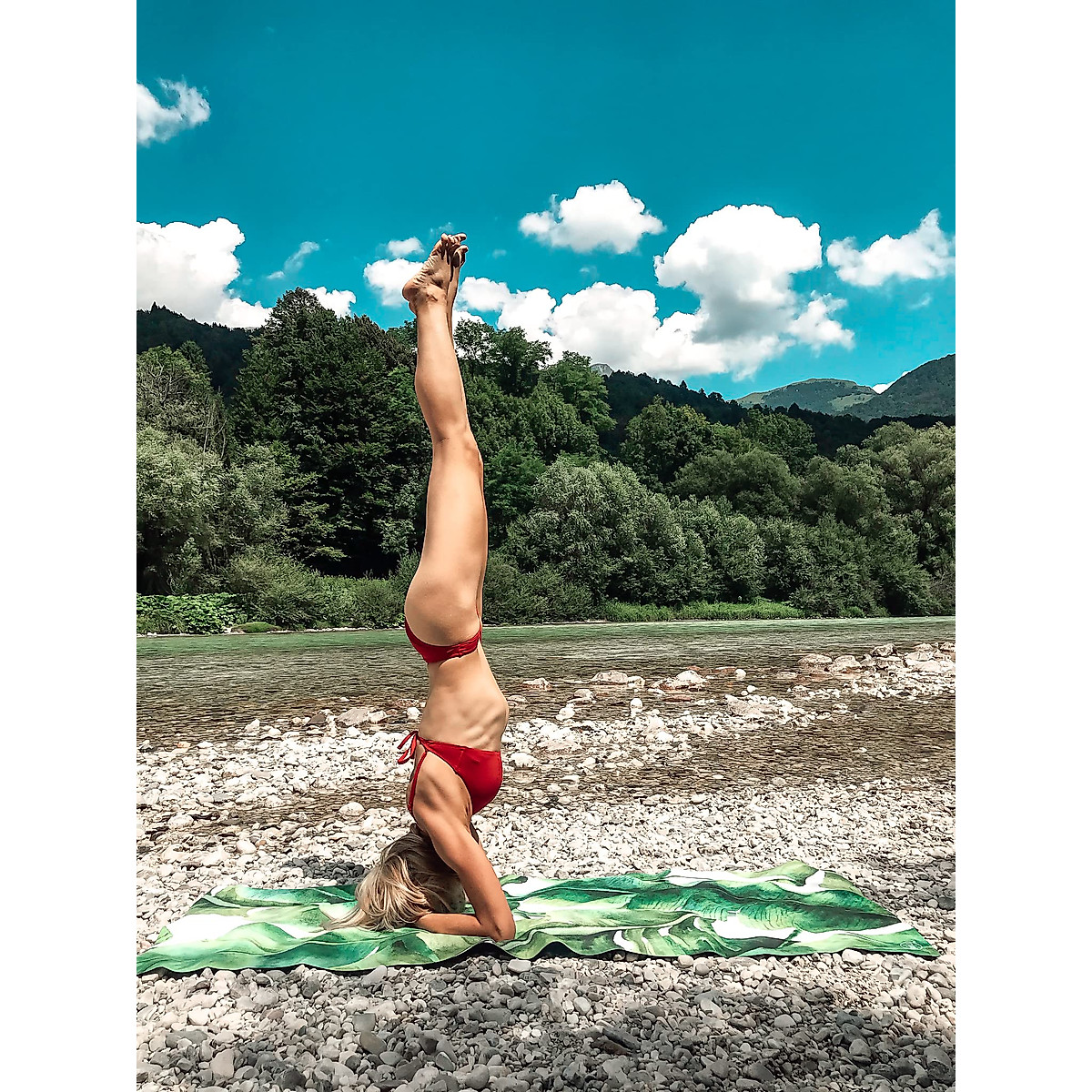 Premium Eco Yoga Mat Travel Banana Leaf by NIUME | Natural Rubber & Vegan Suede Microfiber - biodegradable, non-slip, grip that adjust to your practice | Profesional | Lightweight | Perfect for Hot Yoga, Bikram, Vinyasa, Pilates & Sweaty Workouts | 183 cm