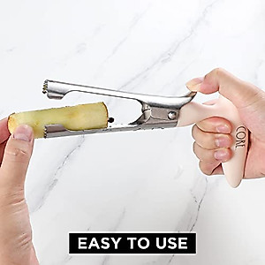 Rae Dunn Stainless Steel Corer - Easily Removes Cores and Pits from Apples, Pears, Peppers, Pineapples, and More, White