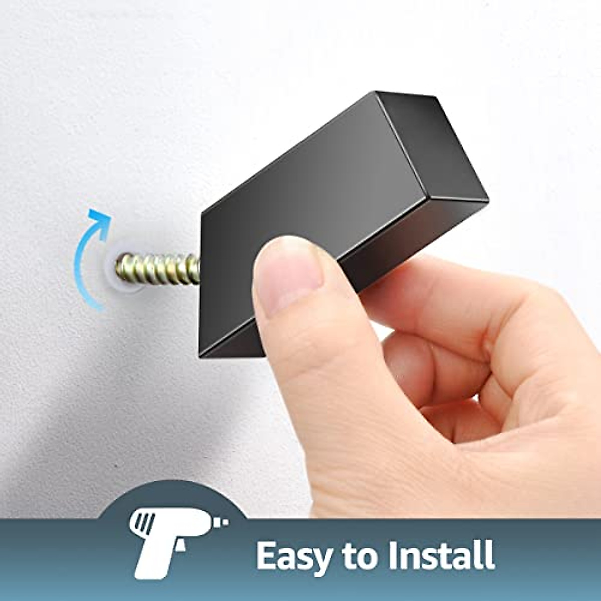 COCOYA 4Pack Metal Wall Hooks, Minimalist Coat Hooks Matte Black Modern Easy Install Wall Mount Heavy Duty Aluminum Slant Simple Mid Century Entryway Bathroom, for Hanging Hat Purses Backpack Towel