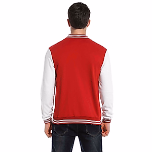 COOFANDY Men's College Varsity Jacket Lightweight Baseball Jackets Football Letterman Jacket