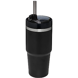 Stanley Quencher H2.0 Tumbler with Straw 14 oz | Flowstate 3-Position Lid | Cup Holder Compatible for Travel | Insulated Stainless Steel Cup | BPA-Free | Black