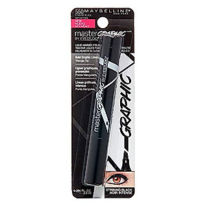 Maybelline New York Eye Studio Master Graphic Liquid Eyeliner, Striking Black, 0.084 Fluid Ounce