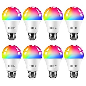 OHLUX Smart WiFi Light Bulbs, 900LM 10W (100W Equivalent) Compatible with Alexa Google Home Siri, WiFi Color Changing LED Light Bulbs, 16 Million DIY RGB Light Bulbs, A19 E26 8Pack