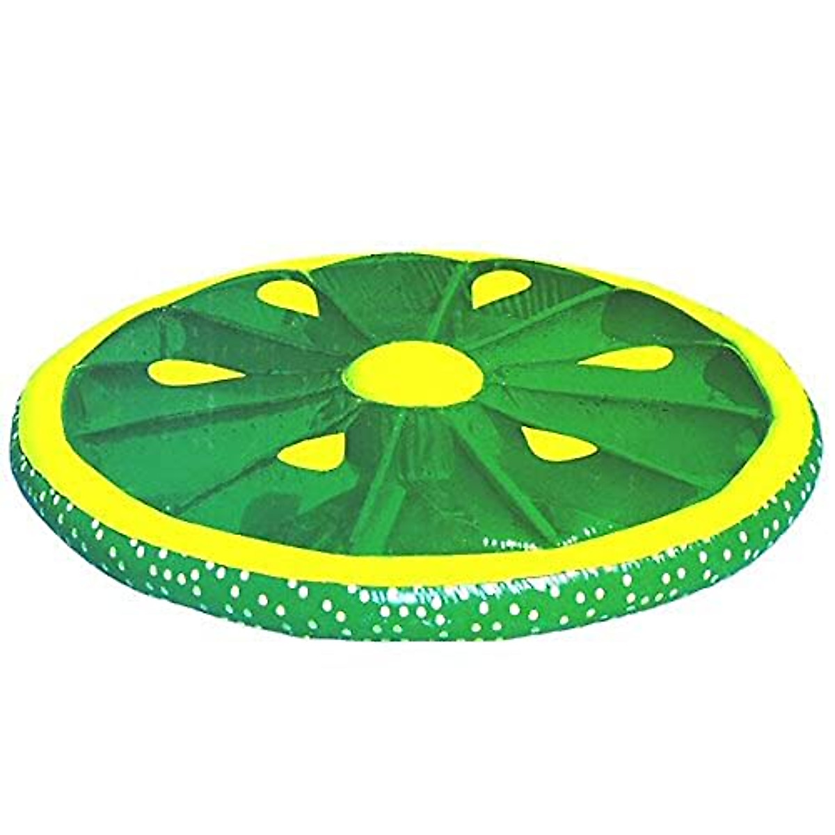 Swimline 9054G Giant 60" Round Inflatable Lime Slice Island Swimming Pool Float, Lake Water Raft 1 Person Floating Lounger for Kids and Adults, Green