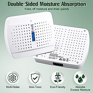 2 Pack Rechargeable Small Dehumidifier, Portable Mini Dehumidifiers for Bedroom, Bathroom, High efficiency Moisture Absorber for Closet, Bookcases