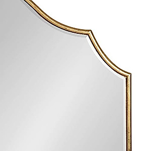 Kate and Laurel Leanna Glam Horizontal Wall Mirror, 27.5 x 31.5, Gold, Sophisticated Large Mirror for Wall