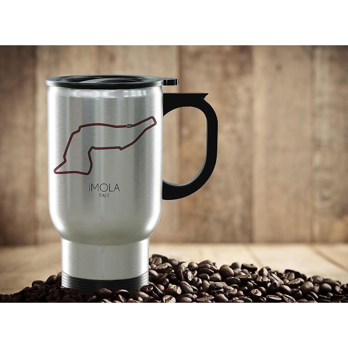 TJ Originals Imola Trail Coffee Mug, Imola Italy F1 Coffee Mugs, Italy F1 Course Map, Best F1 Course Map Sporting, 14oz Travel Steel Mug F1 Map, F1 Gifts for Him & Her, Imola Mugs Souvenirs