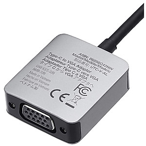 Amazon Basics Aluminum USB 3.1 Type-C to VGA Adapter, Gray, 1.65 x 1.38 x 0.63in
