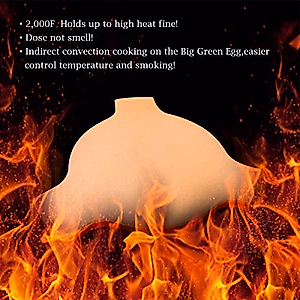 QQMaster 18" Plate Setter Big Green Egg Accessories Heat Deflector Smoking Plate Pizza Stone With 3 Legs For Large Big Green Egg,18" Kamado Grill,18" grilling surface Grill Grate Extender-Extra Thick