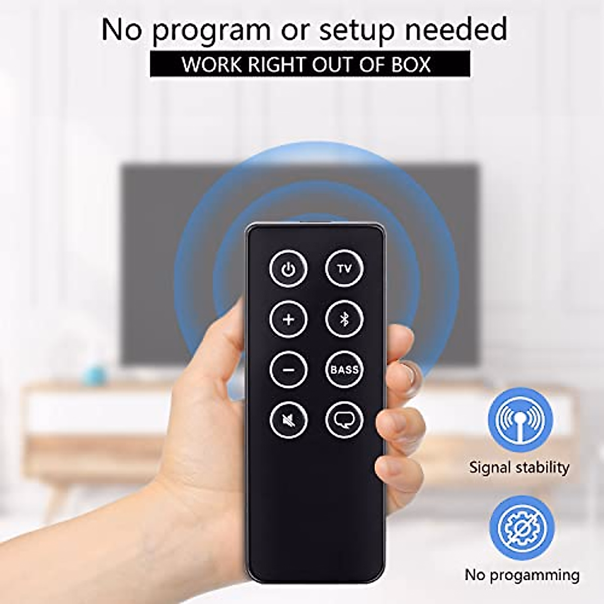 CHUNGHOP Bluetooth Remote Control Compatible with Bose Solo 5 10 15 Series ii TV Sound System 732522-1110 418775 TV Soundbar System, for Bose Solo Series II TV Speaker Remote (with CR2025 Battery)