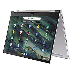 ASUS Chromebook Flip C436 2-in-1 Laptop, 14" Touchscreen FHD 4-Way NanoEdge, Intel Core i3-10110U, 128GB PCIe SSD, Fingerprint, Backlit KB, Wi-Fi 6, Chrome OS, C436FA-DS388T, Magnesium-Alloy, Silver