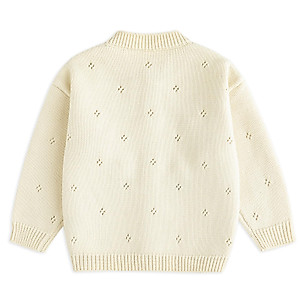 Curipeer Baby Girls Thin Sweater Crewneck Lightweight Open Front Knitted Toddler Cardigans