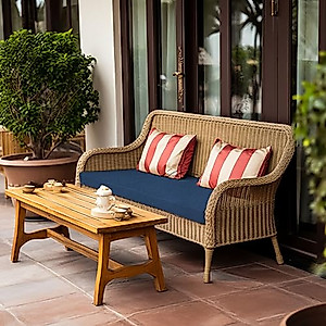 RULAER 30×14×2.5inch Bench Cushions,Blue Non-Slip Seat Cushions for Patio Furniture,70D Thickened Foam Indoor/Outdoor Bay Window Cushion