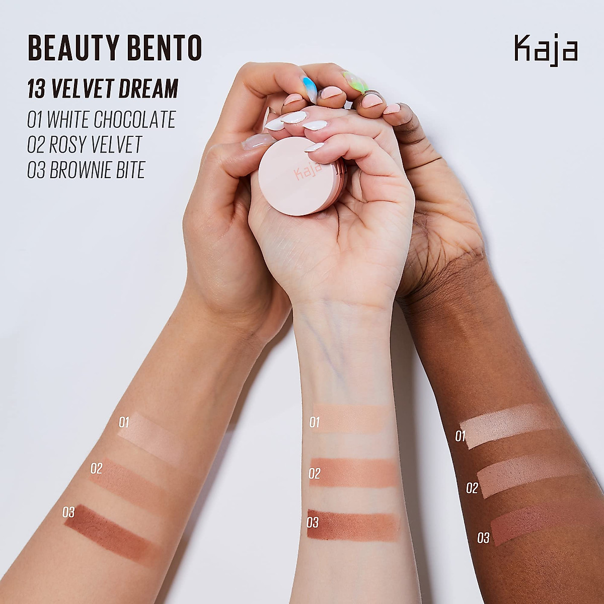Kaja Beauty Bento Collection - Bouncy Eyeshadow Trio | Burnt Sandy Brown Tones, Travel Size, 13 Velvet Dream, 2019 Allure Best of Beauty Award, 0.03 Oz