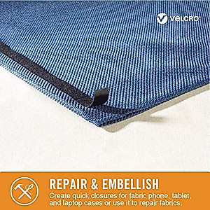 VELCRO Brand Sticky Back for Fabrics | 24" x 3/4" Tape with Adhesive | No Sewing Needed | Cut Strips to Length Permanent Bond to Clothing for Hemming and Closures