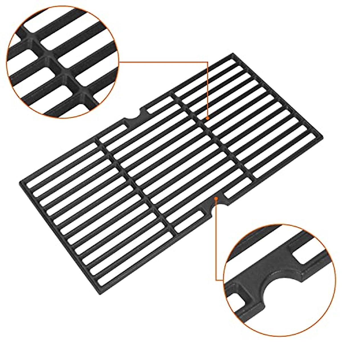 Cast Iron Grill Grates for Charbroil Performance 5 Burner Grills 463275517 463243518 463243519 463275717, Cooking Grids for Charbroil Performance 6 Burner 463274419 Grill, G470-0002-W1 G470-0003-W1