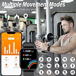 FILIEKEU 𝑯𝒆𝒂𝒓𝒕 𝑹𝒂𝒕𝒆 𝑺𝒎𝒂𝒓𝒕𝒘𝒂𝒕𝒄𝒉𝒆𝒔 Men Women Temperature Sleep Monitoring Fitness Smart Watch Bluetooth Call Waterproof 100 Sport Activity Trackers Calories for Android iOS Phone