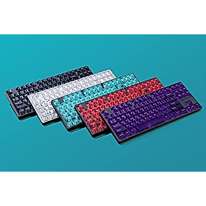 DROP MiTo Keysterine Keycap Set, Transparent ABS with UV Thermal Legends, Cherry MX Style Keyboard Compatible with 60%, 65%, 75%, TKL, WKL, 1800, 96-Key, Full-Size, and More (Smoke)