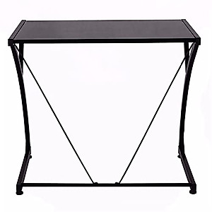 MJWDP Glass Desktop Computer Desk PC Laptop Desk Writing Study Workstation Home Desk Z Shape Desk